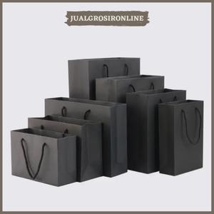 Jual paper bag hitam polos elegant handle jinjing jumbo / papper bag ...