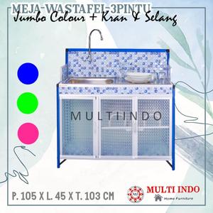 Jual MEJA WASHTAFEL / CUCI PIRING JUMBO WARNA 3 PINTU + KRAN & SELANG ...