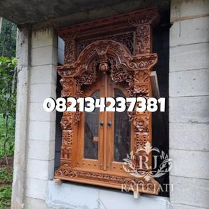 Jual Jendela Gebyok Ukir Kaca Jawa Klasik Minimalis Jepara Jati Premium ...