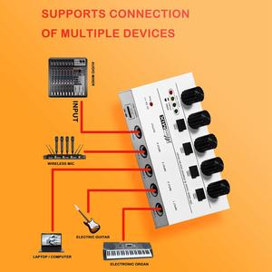 Jual 1 Pcs 4 Channels Audio Mixer Mini Stereo Mixer Audio Usb Mixer For ...