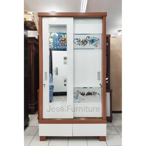 Jual Lemari Baju MInimalis Kayu BLOKTIK Lemari Baju 2Pintu Sliding ...
