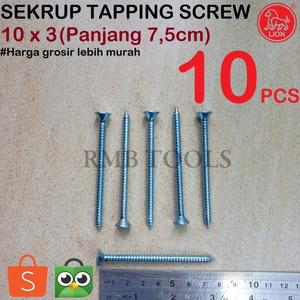Jual Sekrup Tapping Screw FH 10 x 3 Panjang 7.5cm Kayu Tembok Aluminium - Kota Tangerang Selatan ...