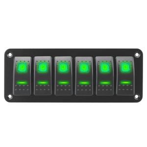 Jual Panel Sakelar ON-OFF Rocker Hijau 12/24V 6 Gang Untuk Kapal Laut ...