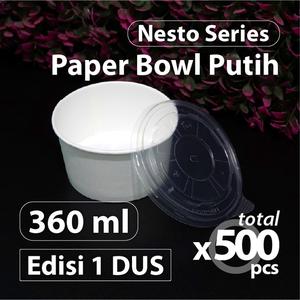 Jual Paket 1 Dus - Paper Bowl 360ml Putih Polos - Mangkok 12 oz - Nesto ...