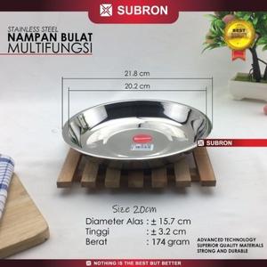 Jual SUBRON Nampan Bulat Baki Stainless Multifungsi 20cm 22cm 24cm 26cm ...
