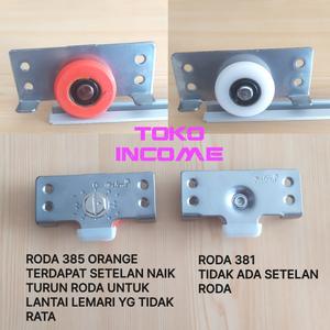 Jual Roda 381 Putih Pintu Lemari Geser / Sliding Pasangan Rel C-058 ...