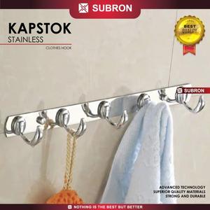 Jual SUBRON Kapstok Hanger Stainless Steel 5 Kait 5 Pilihan Model - E ...