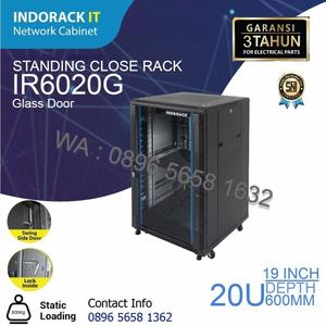 Jual promo Close Rack INDORACK Glass Door Rack server 20U Depth 600mm ...