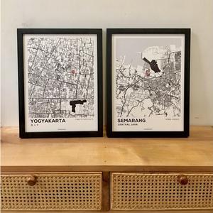 Jual Promo Hiasan Dinding Custom Maps size 30x40cm 1set 2pcs Murah ...