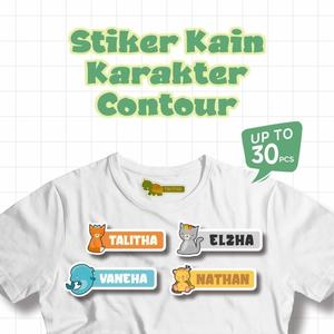 Jual STIKER KAIN KARAKTER CONTOUR Iron on sticker 30 pcs | BLUESTIKER ...