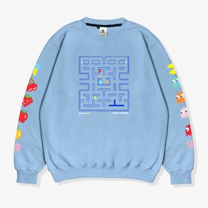 Promo ootdsupply Crewneck Pac Man Black & Baby Blue | Sweater Pria ...