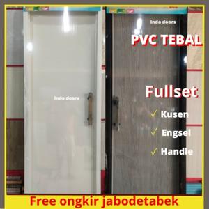 Jual Pintu Kamar Mandi PVC Tebal Fullset Kusen Pintu Engsel Gagang ...