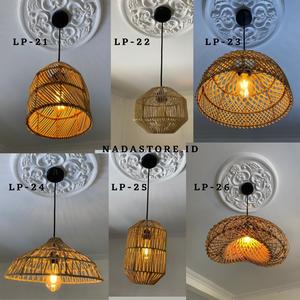 Jual Lampshade Rotan FREE fitting lampu dan kabel / Lampion Gantung - LP24 - Kab. Bantul - The ...
