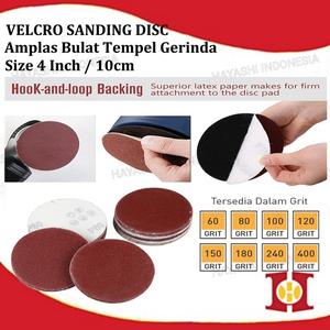 Jual Amplas Bulat Tempel Velcro 4" Grit 60 80 100 120 150 180 240 320 ...