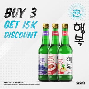 Promo Happy Soju Buy 3 Bottle Get DISCOUNT 15 K - Jakarta Pusat - Happy ...
