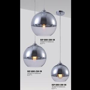 Jual READY STOCK lampu gantung kaca chrom 1/2 clear lubang bawah SCP ...