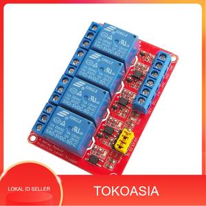 Jual 4 Channel Relay Optocoupler Module Shield High Low Level Trigger 5 ...