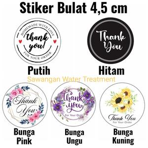Jual (💘) Stiker Thank You Bulat isi 50 Lembar / Sticker Thank You Bulat ...
