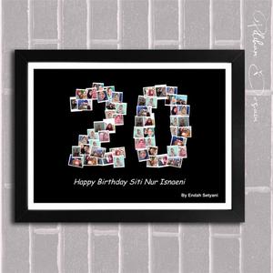 Jual FRAME KACA + DESIGN + CETAK angka mozaik hadiah kado custom ...