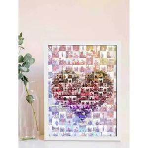 Jual FRAME KACA + CETAK + DESAIN mozaik foto love hadiah kado custom ...