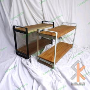 Jual Rak Kayu Besi Nordic Style, Rak Kosmetik,Rak Bumbu, Rak Kopi Gula ...