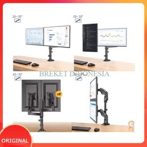 Jual Dual Arm Monitor Stand Full Motions Bracket Monitor Meja 22 - 32 ...