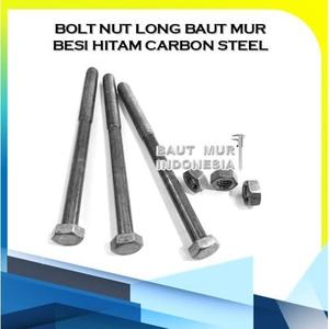Jual BOLT NUT LONG BAUT MUR 1/2"X7" PANJANG 17,5CM BESI HITAM - Kab ...