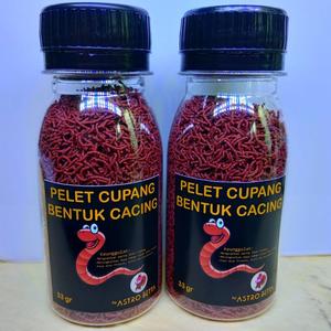 Jual Terlaris Pelet Ikan Cupang Bentuk Cacing, Penguat Warna. Net ...