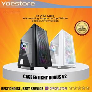 Jual terbaru !!! gaming case infinity horus v2 black casing pc ready ...