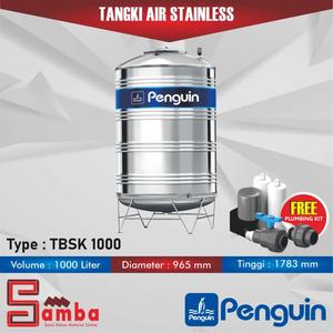 Jual Penguin Tbsk 1000 Liter Tangki Air Stainless Steel + Kaki Toren ...