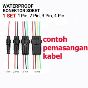 Jual New Soket 6 Pin Isi 10 Set Konektor Kabel Anti Air Socket ...