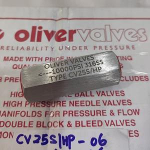 Jual Check Valve 1/4" FNPT 10000PSI 10K Cracking 7PSI Oliver CV25S/HP ...