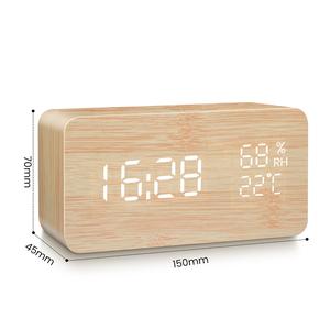 Jual Jam Alarm Digital Meja, Arloji Meja Elektronik Led Digital Kayu ...