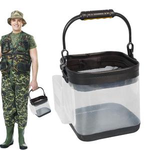 Jual Fishing Bucket Portable Water Bucket With Net And Rope Live Fish ...