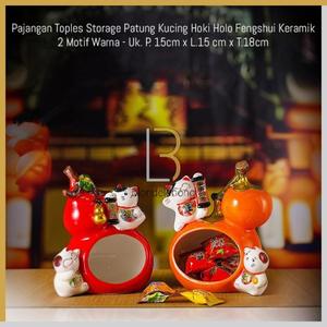 Jual Toples Wadah Permen Kucing Hoki Labu Holo Fengshui Keramik Kado ...