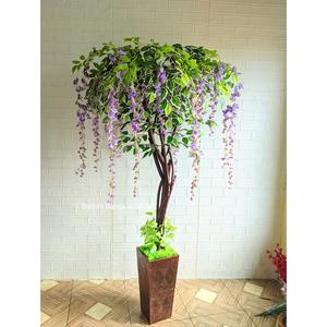 Jual Pohon wisteria 170 artificial hiasan dekorasi rumah kantor pohon ...