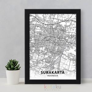 Jual Terbagus Surakarta City Map Art Hiasan Dinding Poster Peta Kota ...