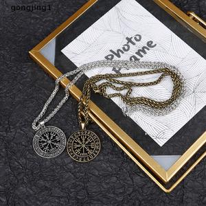 Jual Ggg Norse Viking Simbol Norse Bajak Laut Vegvisir Kompas Liontin ...