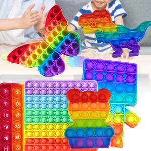 Jual New Rainbow Color Pop It Big Size Push Pops Bubble Toy Rainbow ...