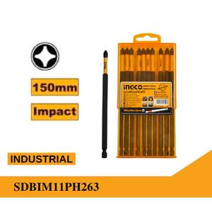 Jual Ingco SDBIM11PH263 Mata Obeng PH2 150 mm 10 Pcs Impact Screwdriver ...