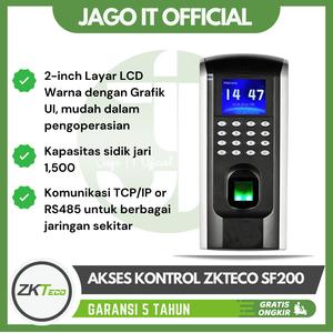 Jual Mesin Absensi | Akses Kontrol ZKTeco SF200 Sidik Jari dan Kartu RFID - SF200 - Jakarta ...