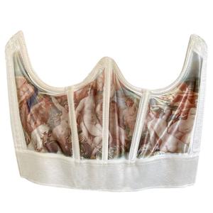 Jual Women Vintage Angel Print Corset Girdle Boned Waist Shaper ...