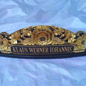 Jual Papan Nama Meja Name Plate Full Pra Da Emas Ukiran Bunga Bali ...