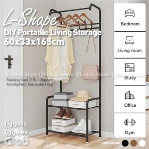Jual L-SHAPE Rak Hanger Serbaguna Gantungan Pakaian Baju Topi Buku ...