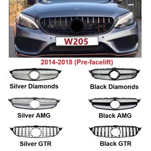 Jual Mercedes W205 Mercy C Class Grill Hidung Chrome Grille Diamond GTR ...