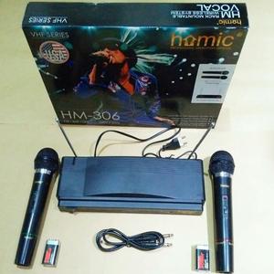 Jual Mic / Microphone Homic Double Wireless Hm-306 Hm306 Vhf Series New ...