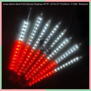 Jual Lampu Led Hias Hujan Meteor Jatuh Merah Putih 10 Batang 17 Agustus ...