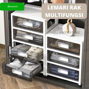 Jual Lemari Plastik Rak Kabinet Susun Transparan Laci Lemari Pakaian ...