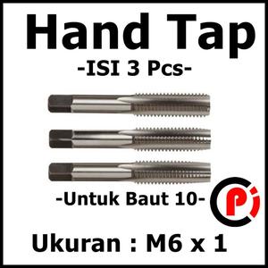 Jual Hand Tap Taps Ukuran 6mm M6 x 1 Isi 3 Pcs Alat Membuat Ulir Drat i ...