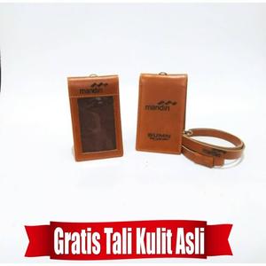 Jual Name Tag ID Card Holder Kulit Logo Bank Mandiri / ID card ...